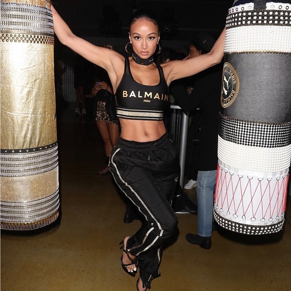 Balmain | Tops | Balmain X Puma Limited Edition Black And Gold Sports Bra Xxs | Poshmark